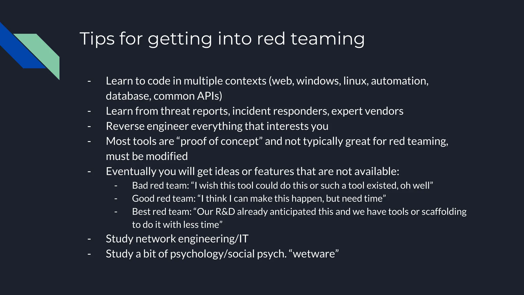 Modern Red Teaming - subverting mature defenses on a budget | PPT