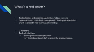 Modern Red Teaming - subverting mature defenses on a budget | PPT