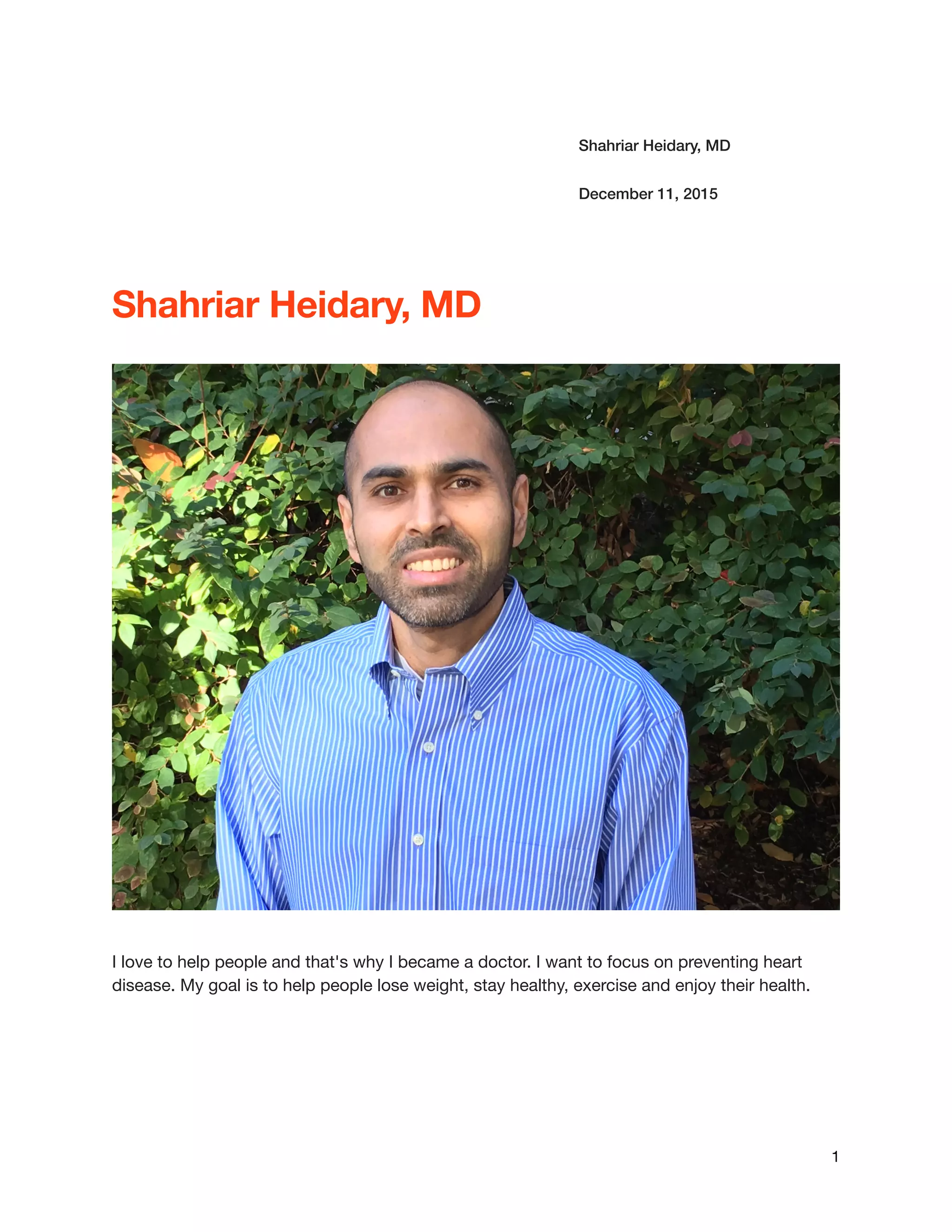 Shahriar Heidary, MD Modern report | PDF