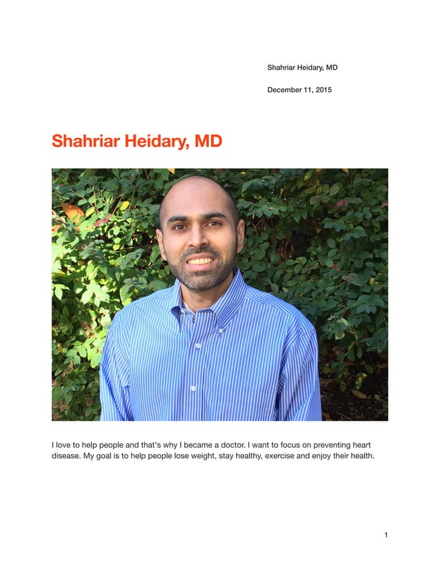 Shahriar Heidary, MD Modern report | PDF