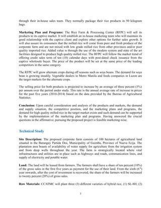 Modern Rice Farming and Granary services of the farmers. | DOC