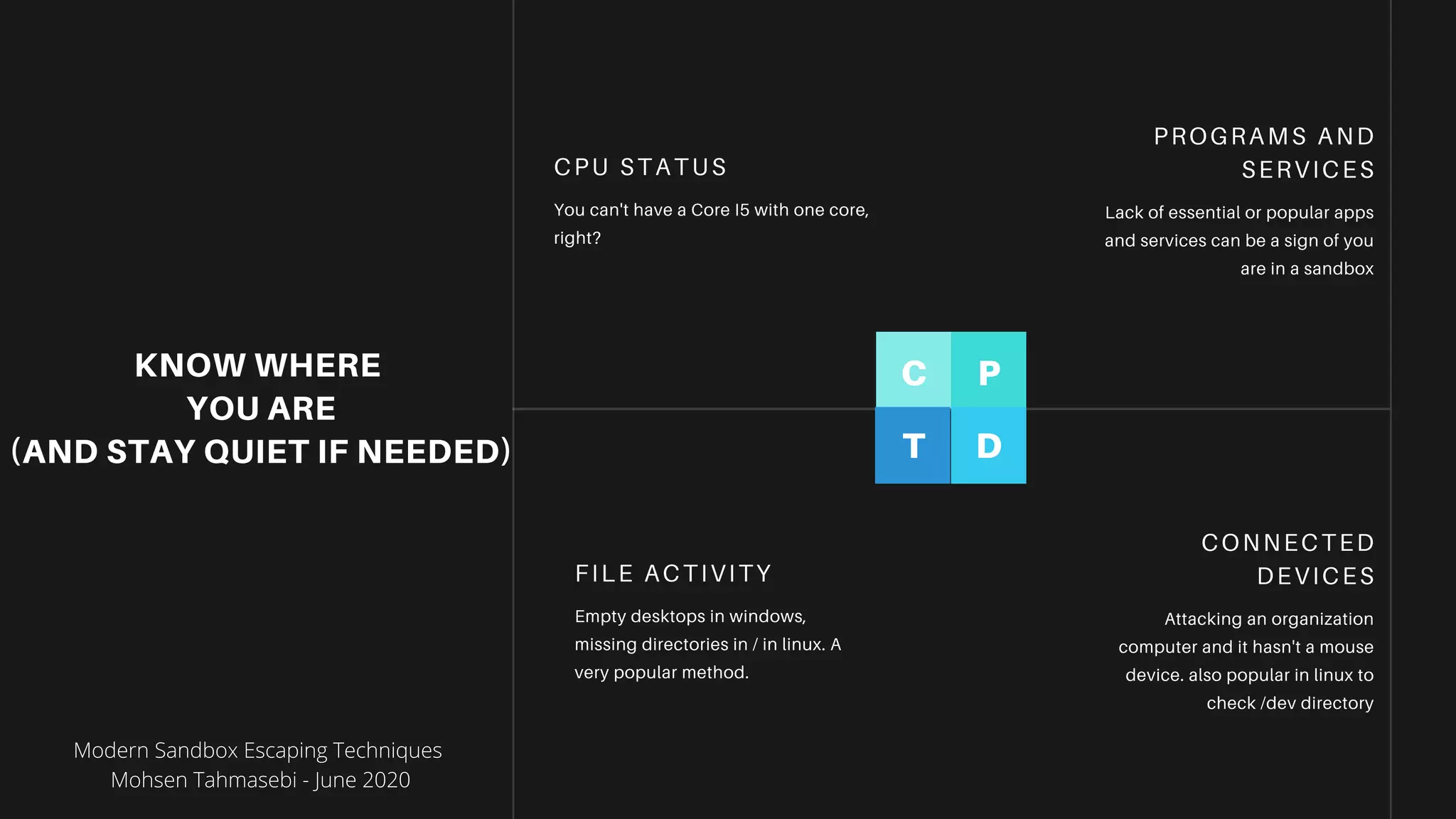 Modern sandbox escaping techniques | PPT