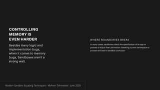 Modern sandbox escaping techniques | PPT
