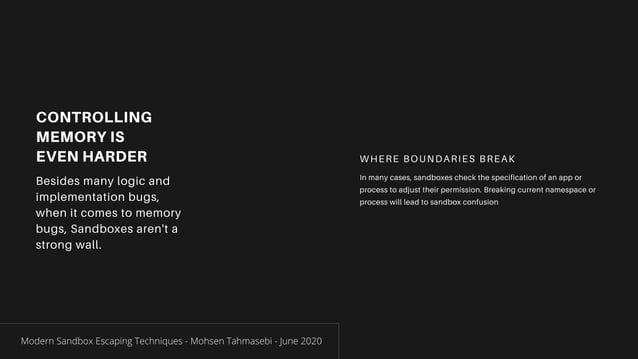 Modern sandbox escaping techniques | PPT