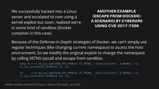 Modern sandbox escaping techniques | PPT