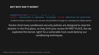 Modern sandbox escaping techniques | PPT