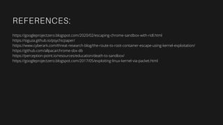 Modern sandbox escaping techniques | PPT