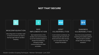 Modern sandbox escaping techniques | PPT