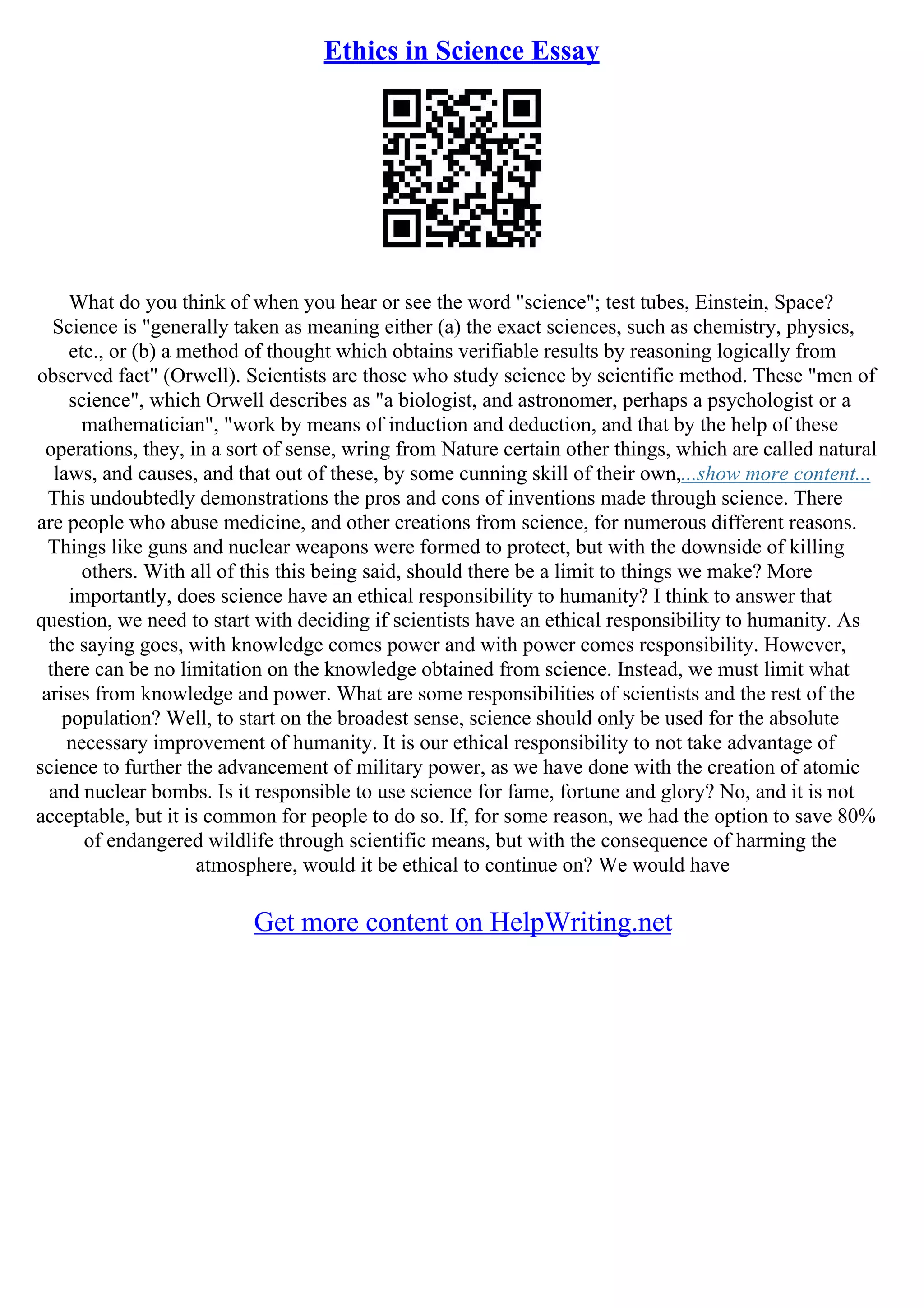 Modern Science Essay | PDF