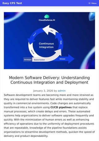 Modern Software Delivery Understanding Continuous Integration and ...