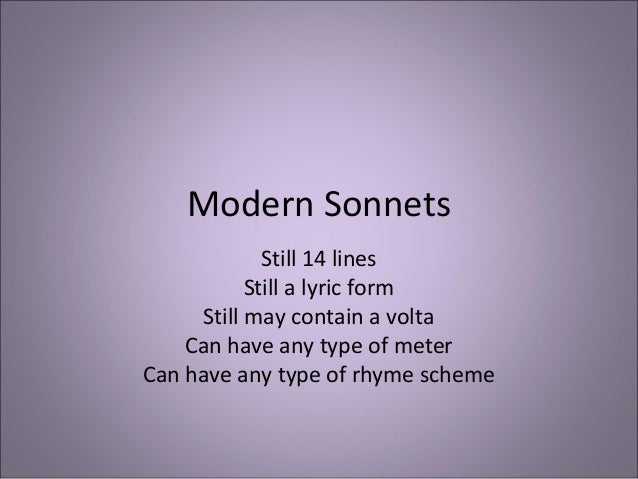 Modern sonnets