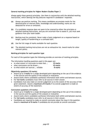 Higher Modern Studies - exemplar Paper 2 | PDF