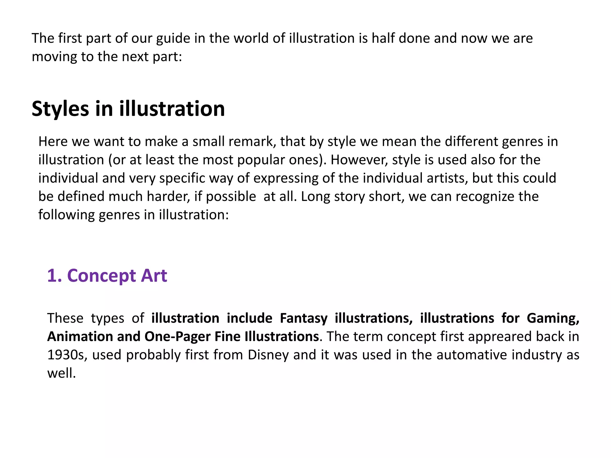 Modern styles and types of illustration techniques | PPTX