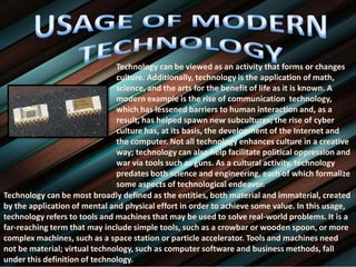 disadvantages of modern technology | PPTX