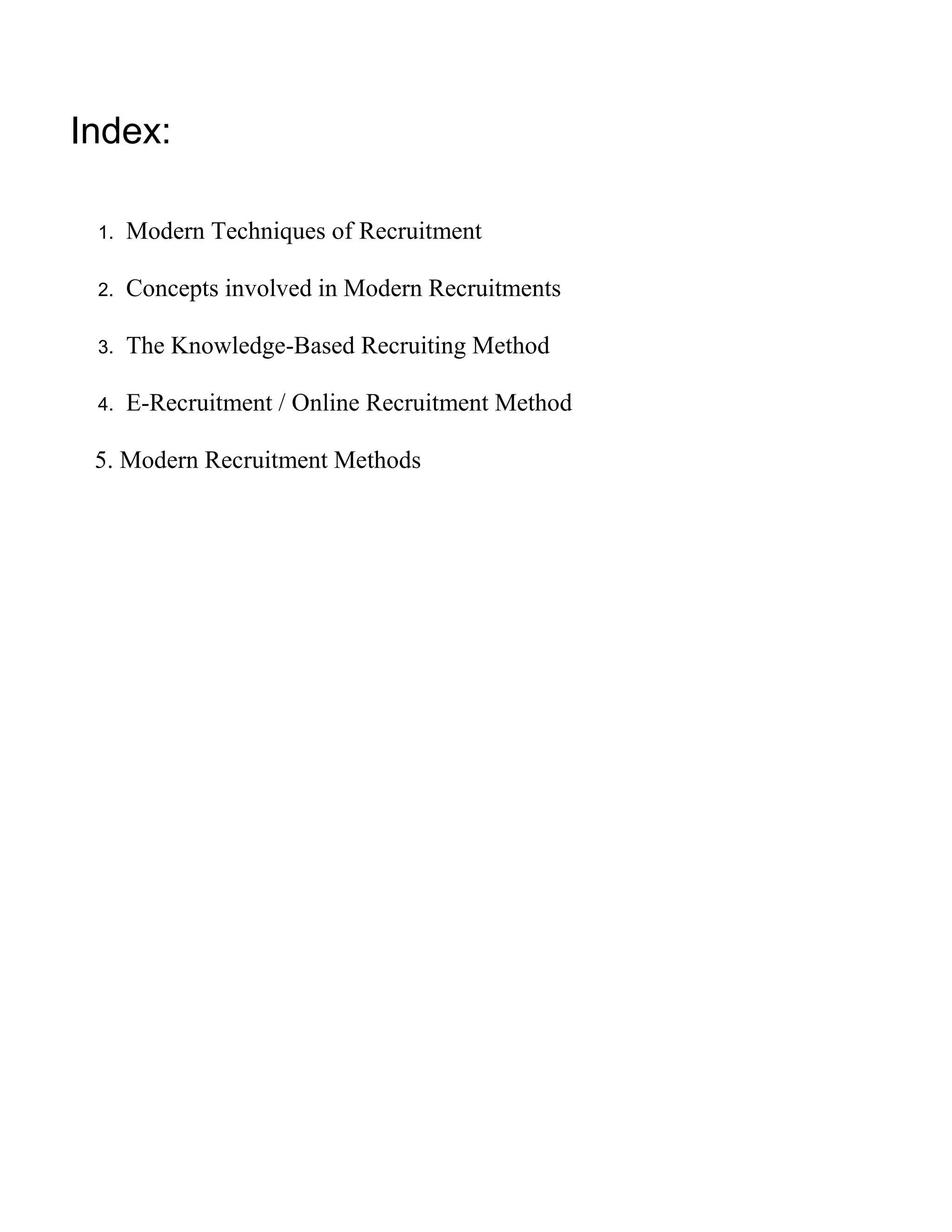 Modern techniques of recruitment | DOCX