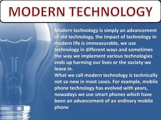 Modern technology | PPTX