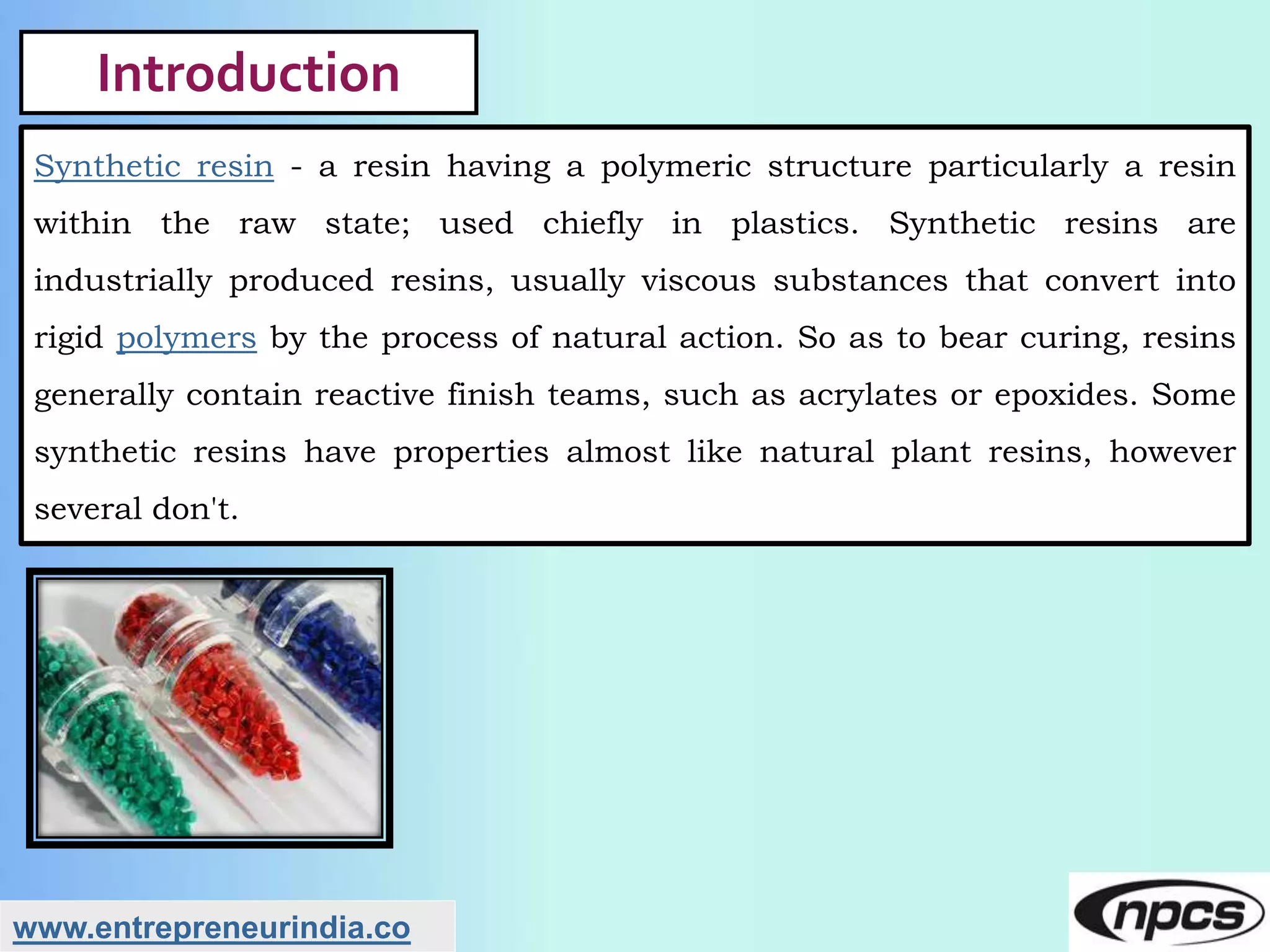Modern technology of synthetic resins | PPTX | Chemistry | Science