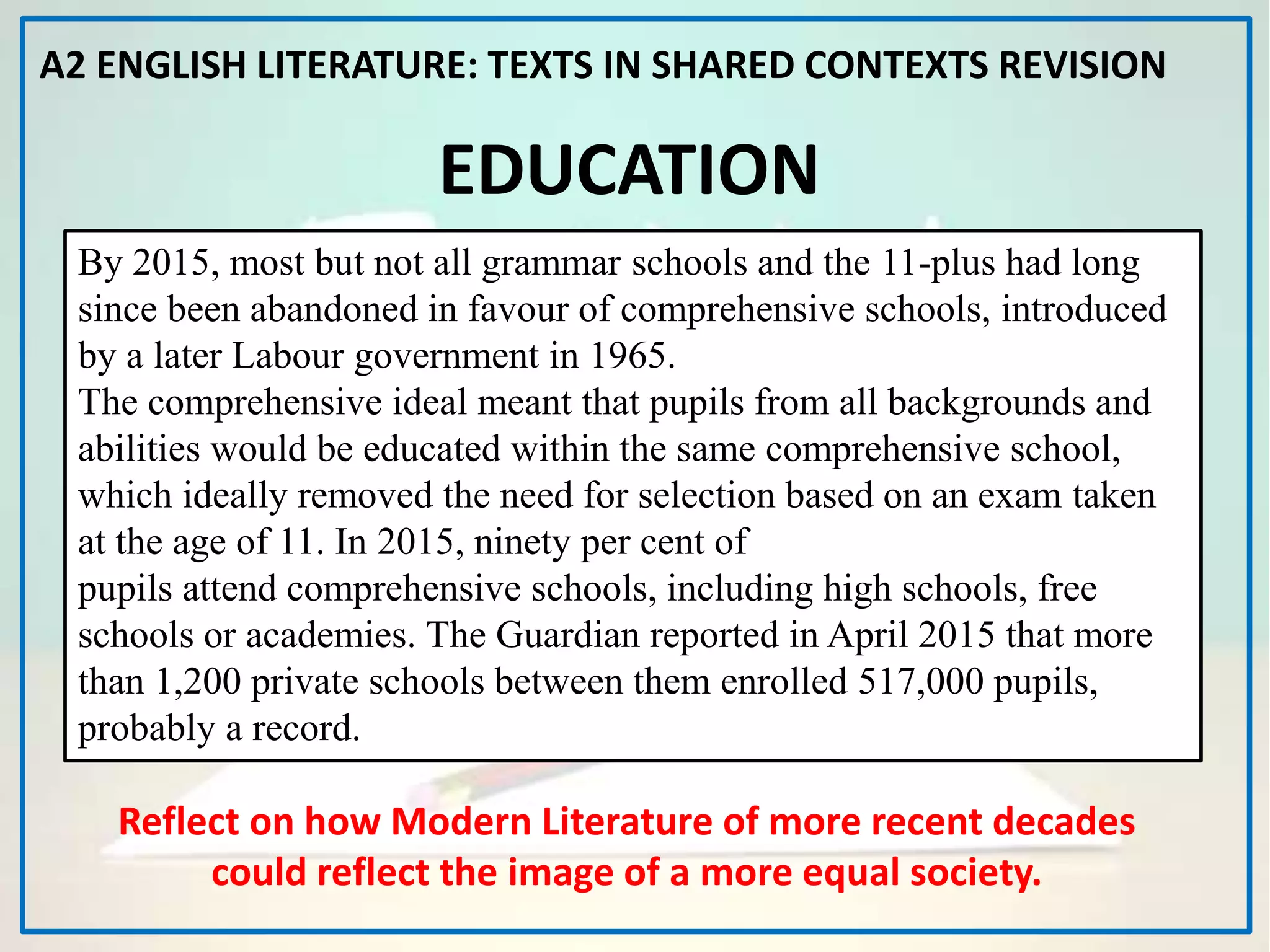 Modern texts 1945-Present Day Contexts | PPTX