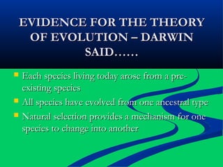 Modern theories of evolution | PPT