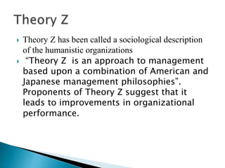 Modern theories of management | PPTX