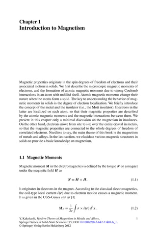 Modern theory of magnetism in metals and alloys | PDF