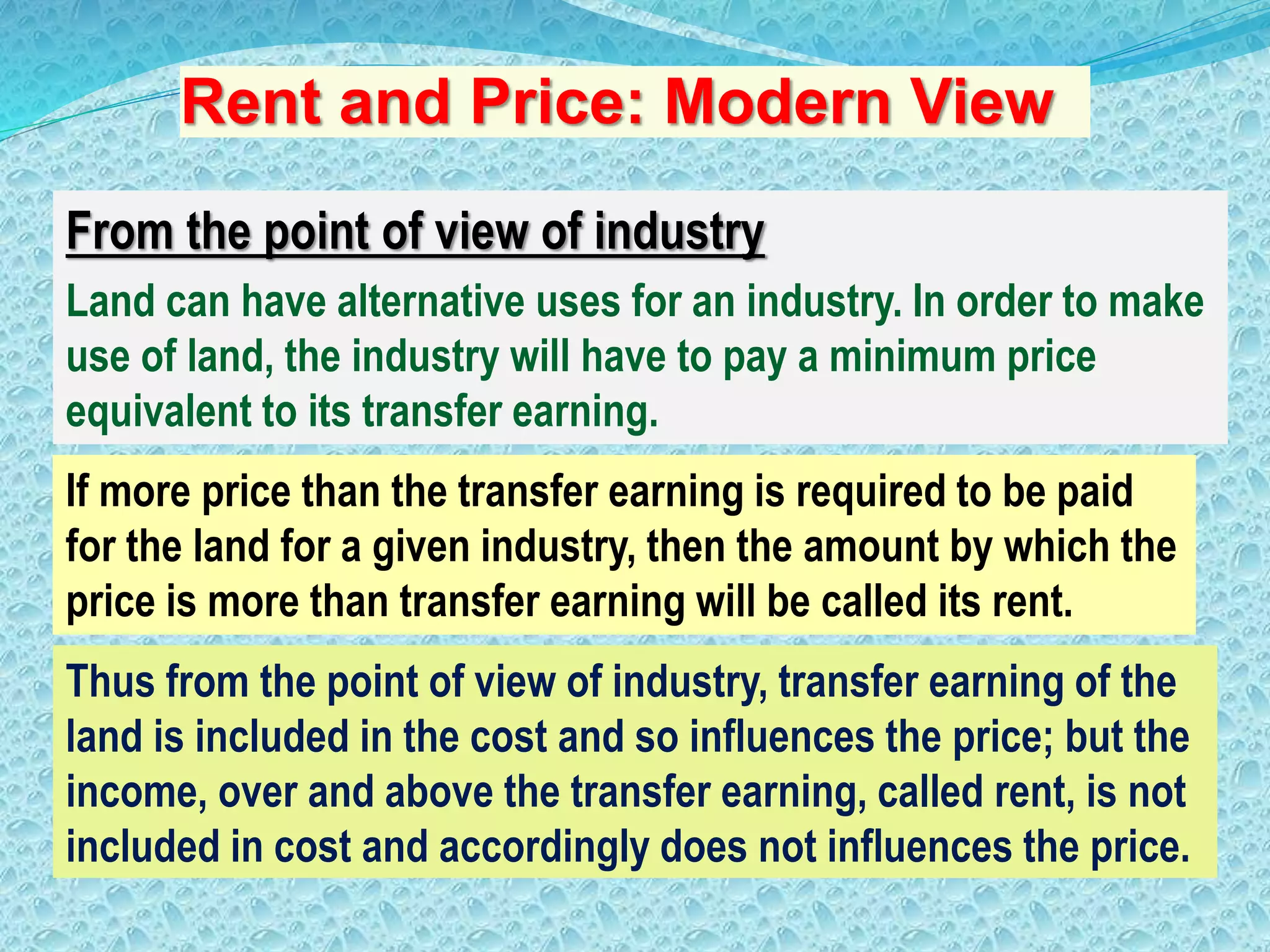 Modern Theory of Rent | PPTX