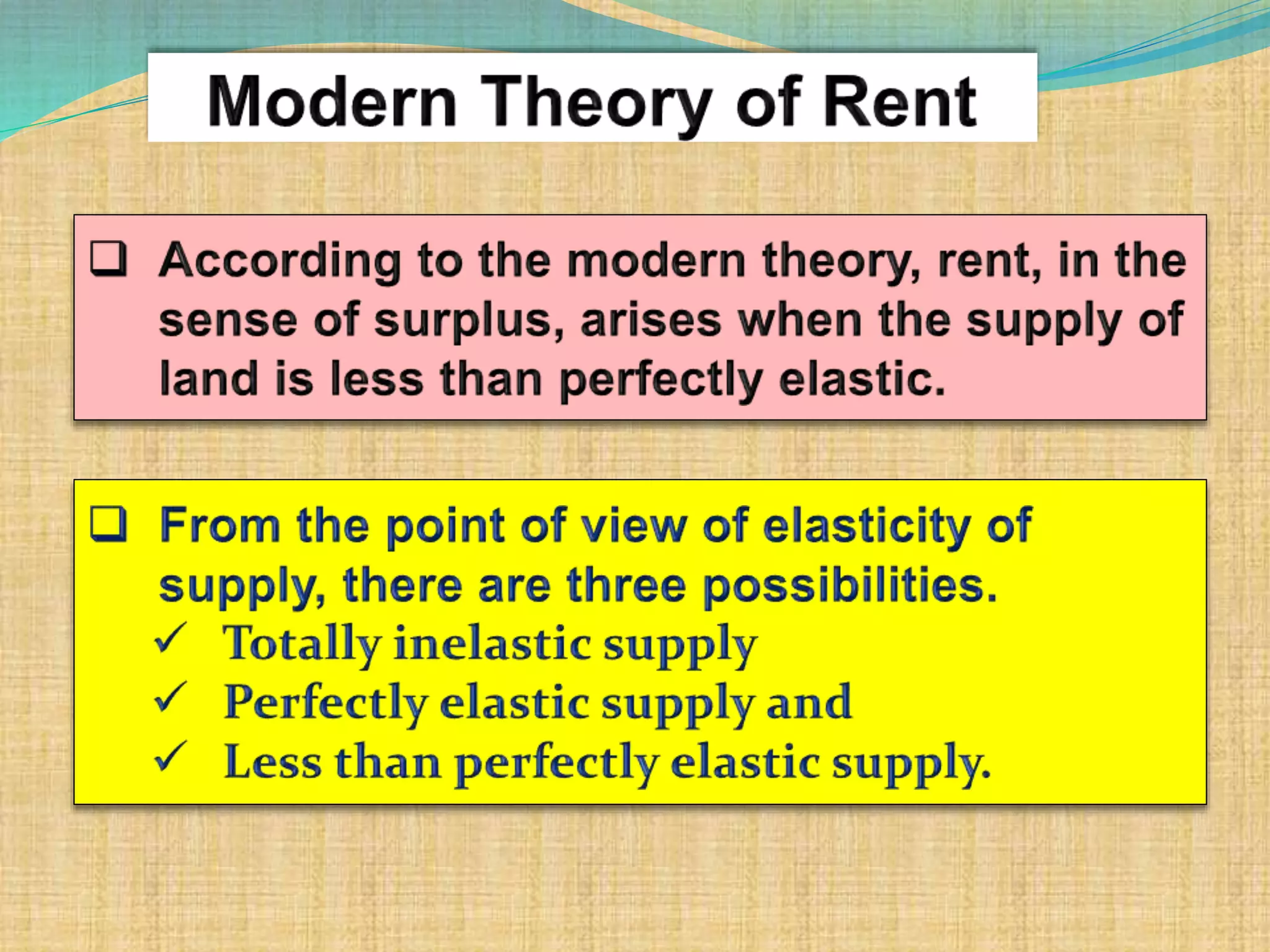Modern Theory of Rent | PPTX