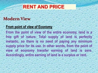 Modern Theory of Rent | PPTX