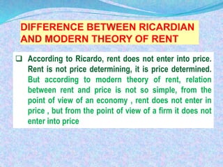 Modern Theory of Rent | PPTX