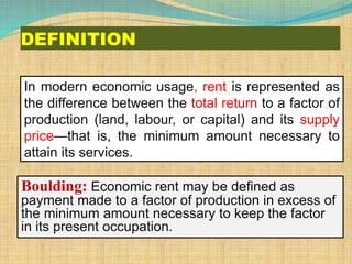 Modern Theory of Rent | PPTX