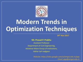 Modern trends in optimization techniques | PPTX