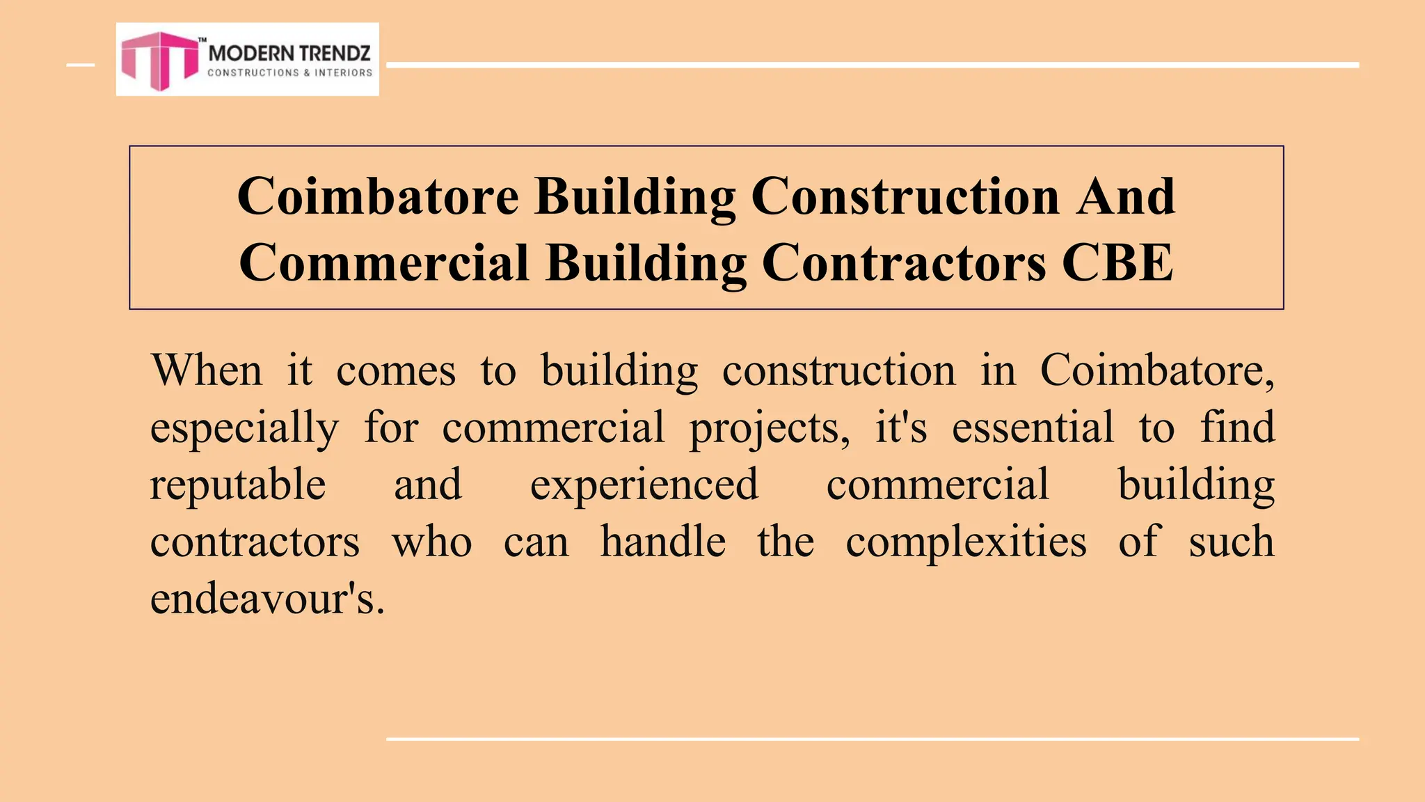 Coimbatore Building Construction | Commercial Building Contractors CBE ...