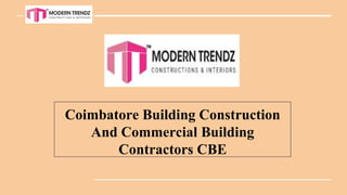 Coimbatore Building Construction | Commercial Building Contractors CBE ...