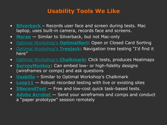 Modern Usability Tools & Techniques | PPT