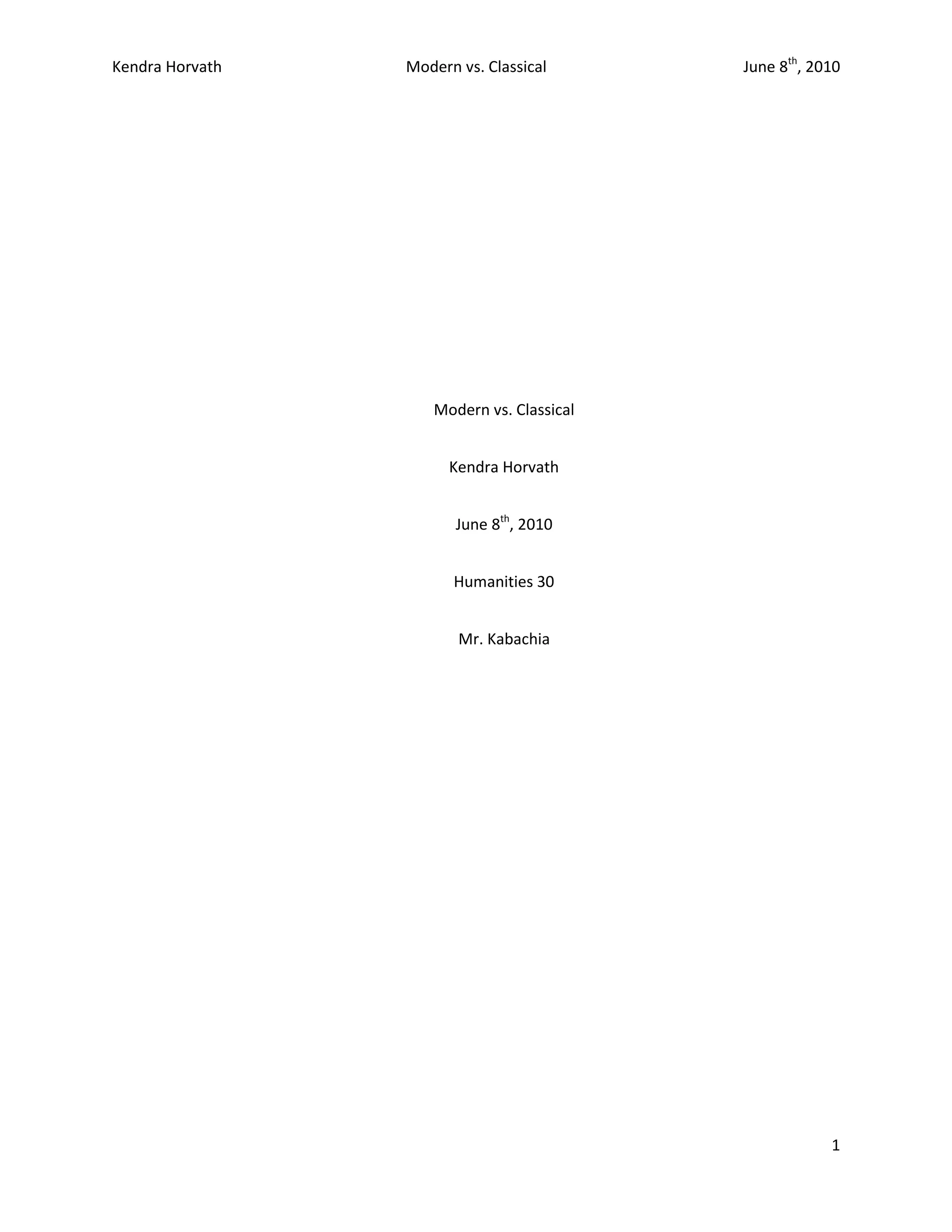 Modern vs. classical | DOCX