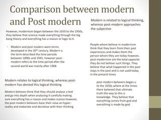 Modern vs post modern | PPTX