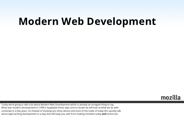 Modern web development (including notes)