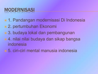 Modernisasi studi masyarakat indonesia | PPTX
