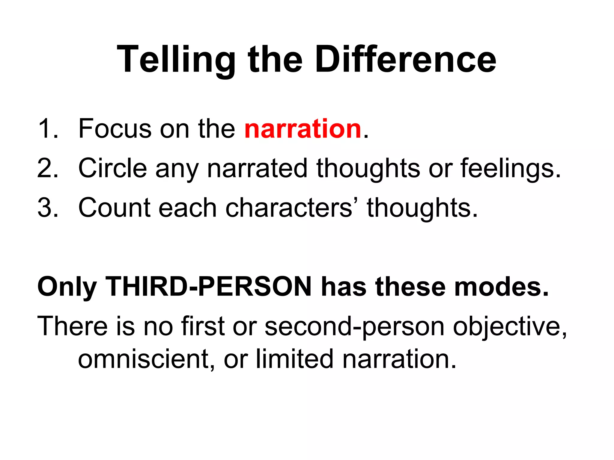Modes of-third-person-narration-lesson | PPT