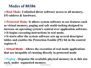 Modes of 80386 | PPTX