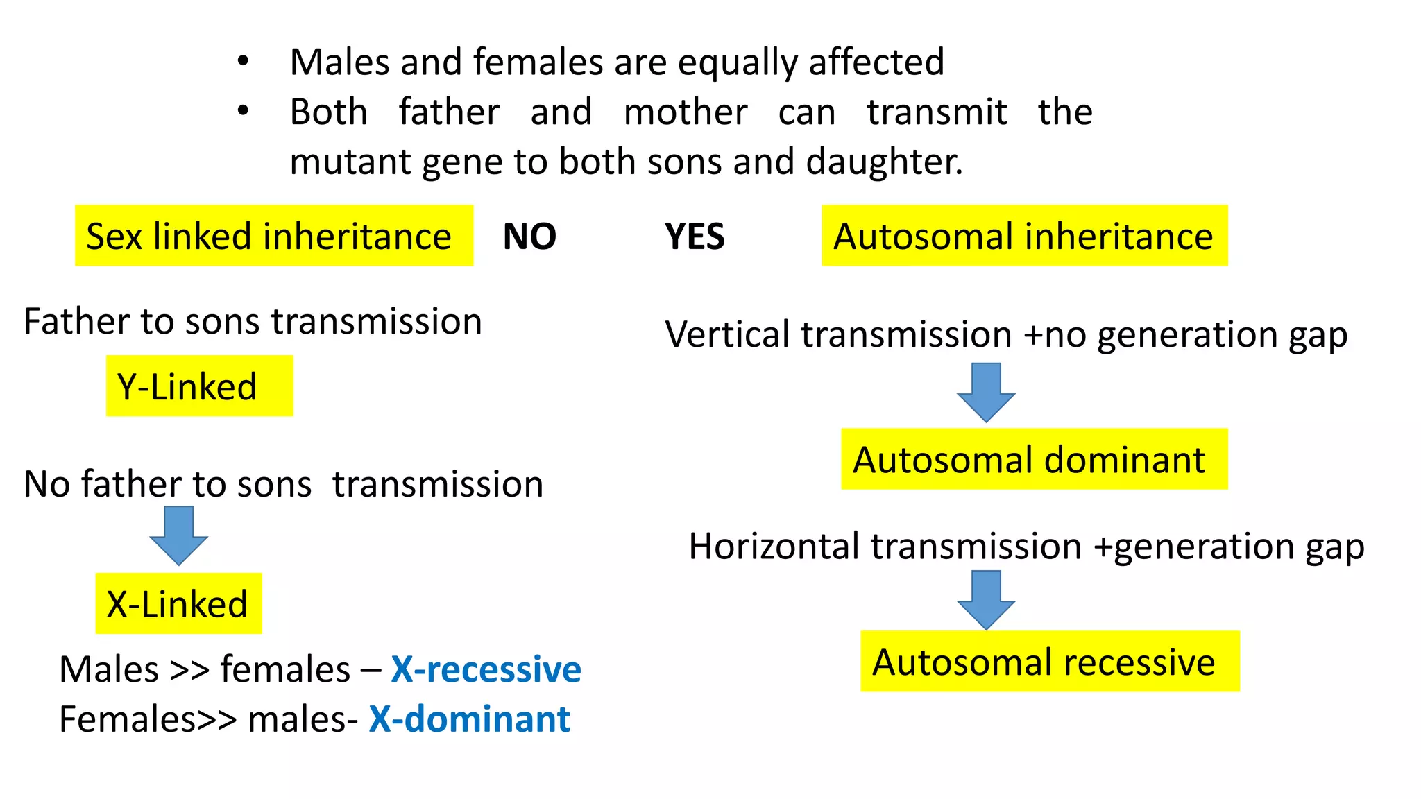 Modes of autosomal and sex linked inheritance | PDF