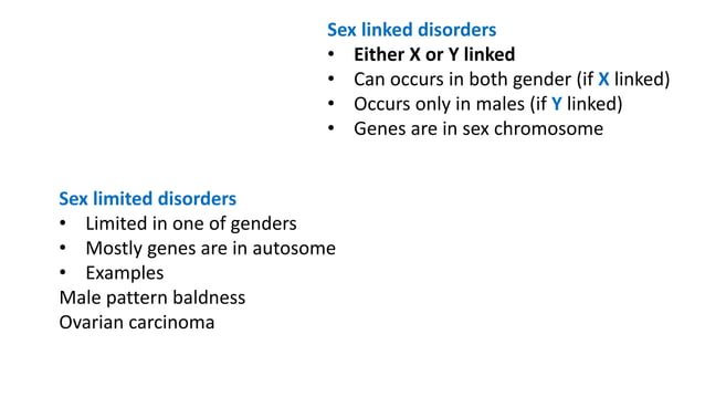 Modes Of Autosomal And Sex Linked Inheritance