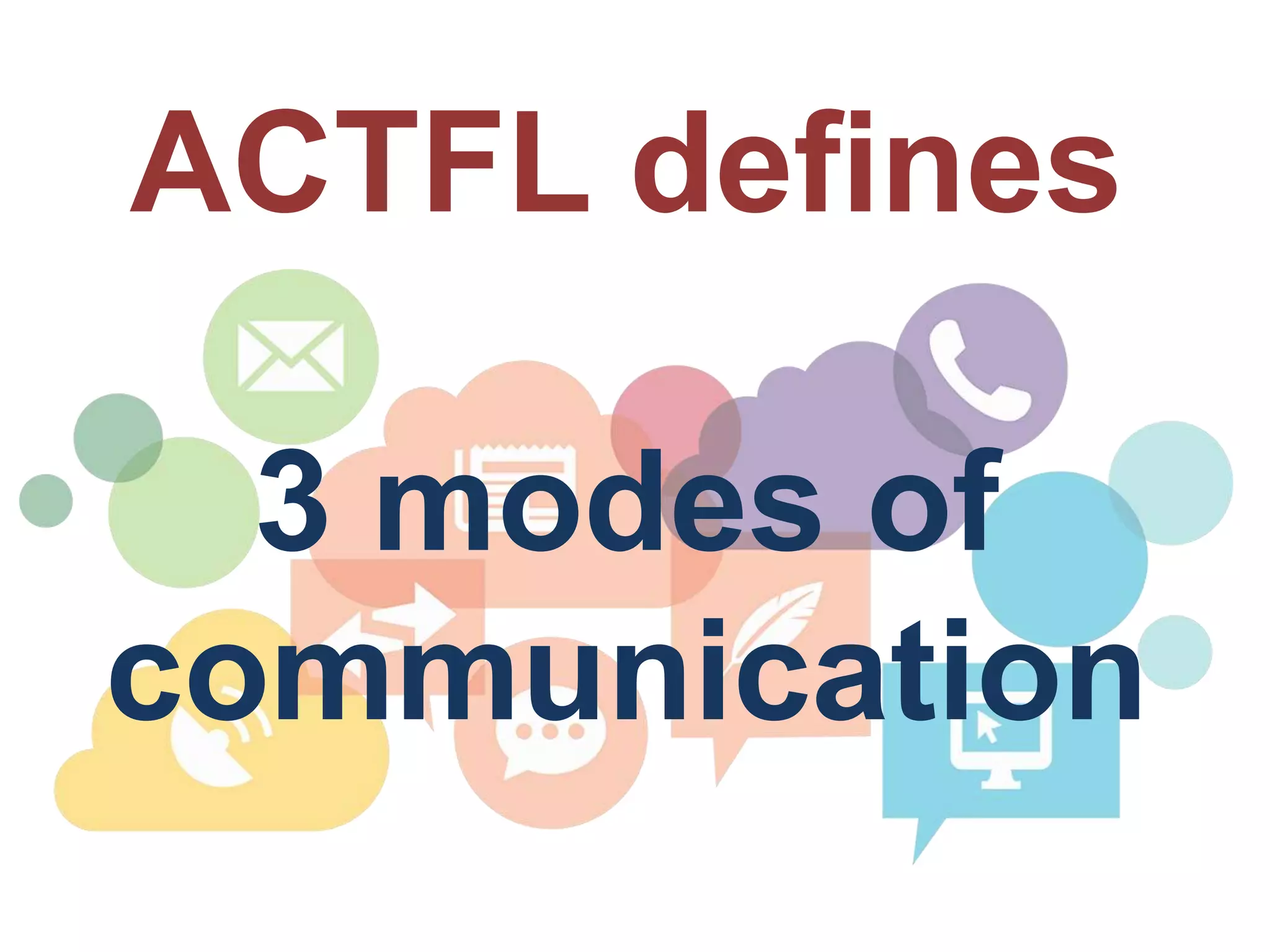 ACTFL Modes of Communication #wlclassroom | PPTX