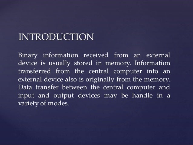 Modes of data transfer