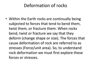 Modes of deformation of rocks presentation | PPTX