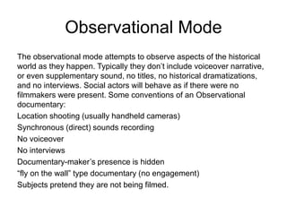 Types of documentaries (Bill Nichols) | PPT