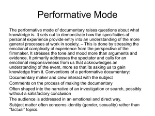 Types of documentaries (Bill Nichols) | PPT