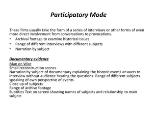 Modes of documentary | PPTX