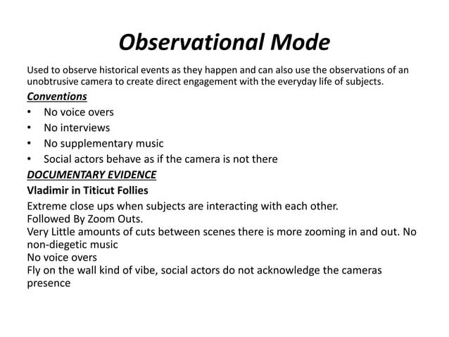 Modes of documentary | PPT