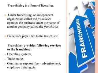 Modes of entering international business | PPTX